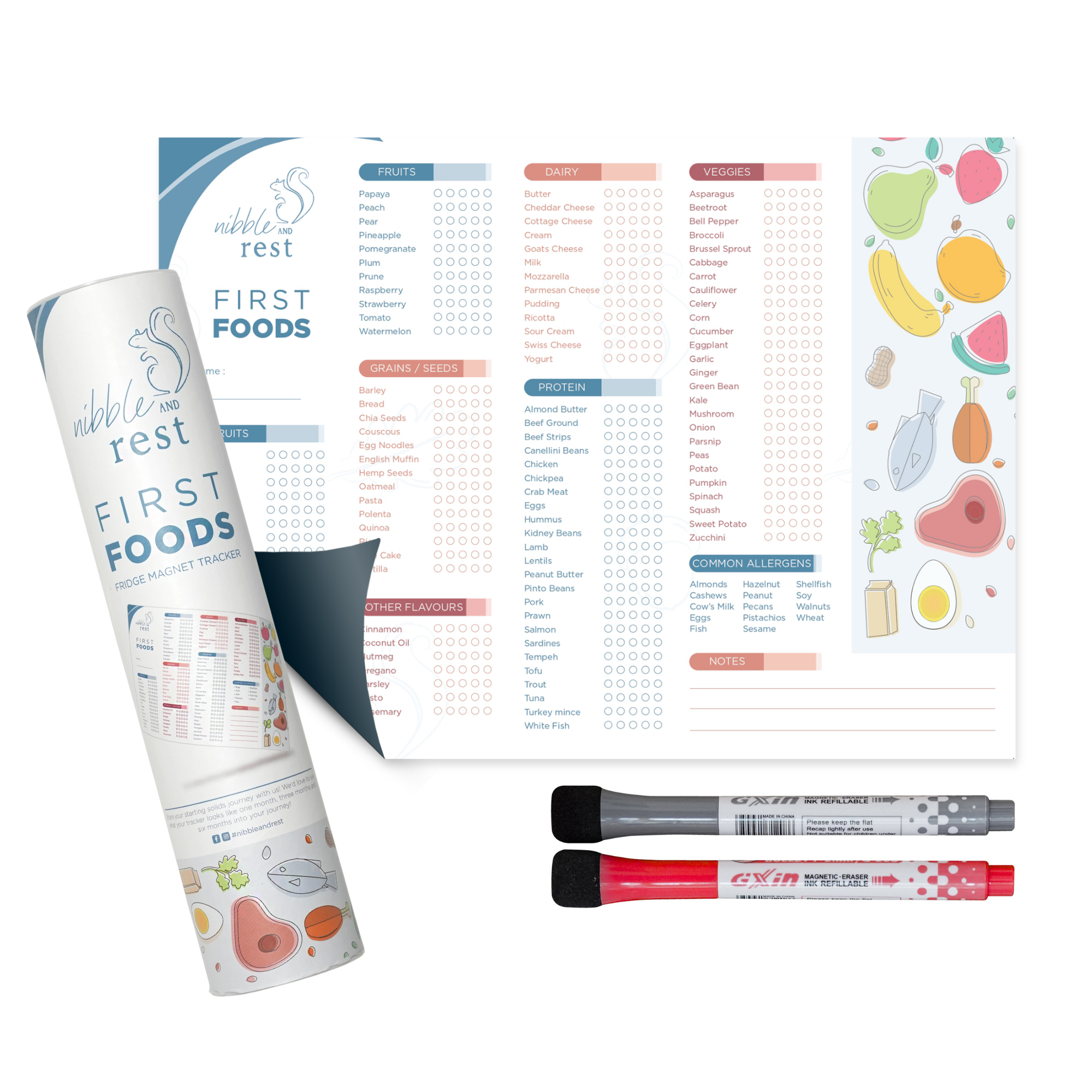Track Baby’s First Foods Easily with Our Fridge Magnet Chart ...