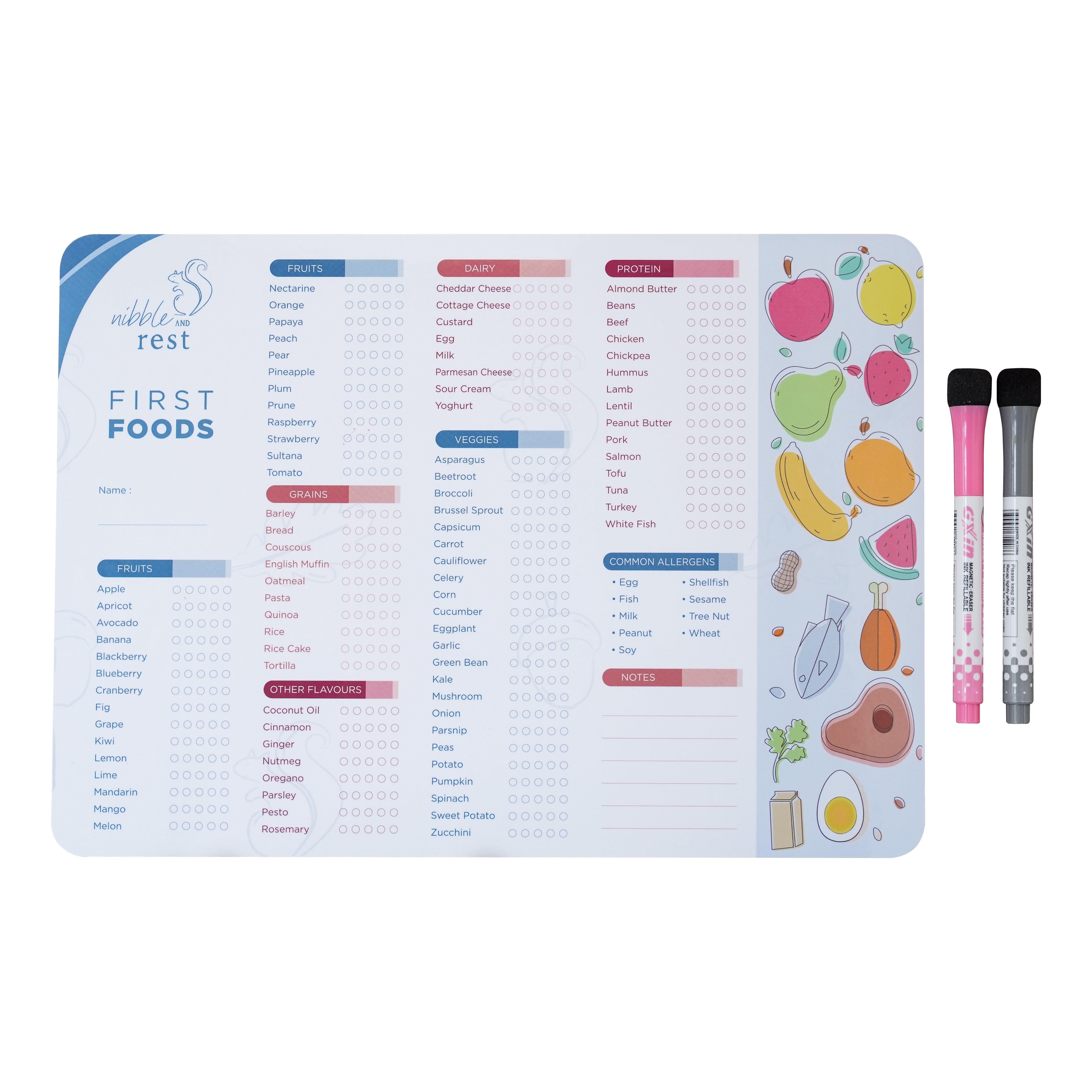 Track Baby’s First Foods Easily with Our Fridge Magnet Chart ...